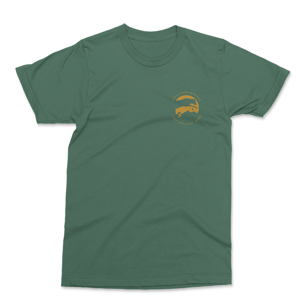 10 Year Anniversary - Cork T-Shirt | Two Wolves Wine Merch